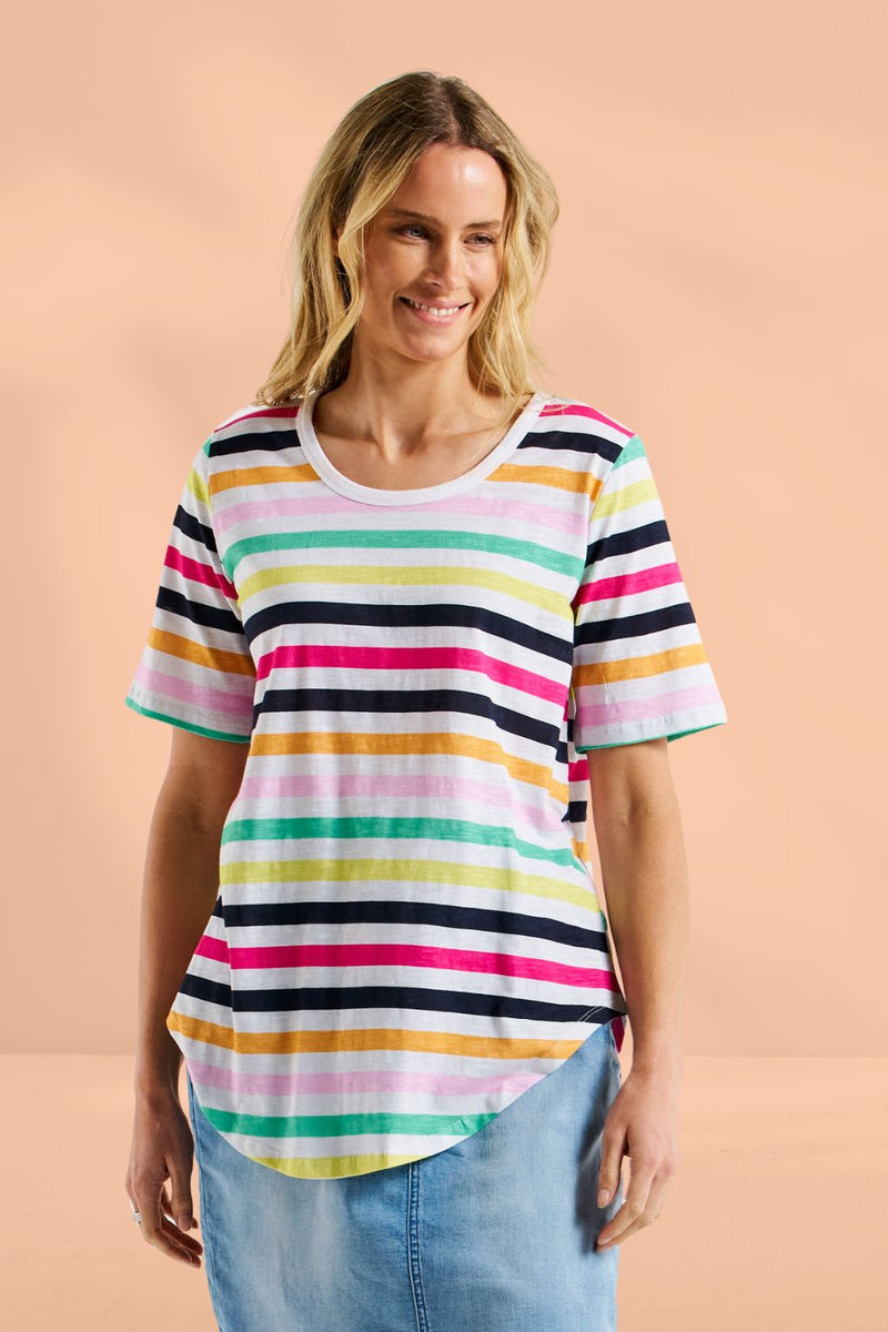 Betty Basics Ariana Tee Rainbow Stripe Betty Basics – Boxhill
