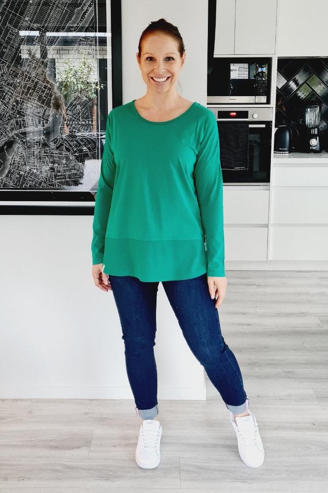 Elm Rib Long Sleeve Tee Goodness Green Elm – Boxhill