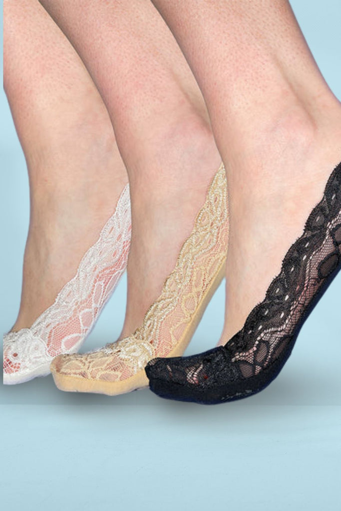 Minx Lace 3 Pack Sockette Black White Nude Minx – Boxhill