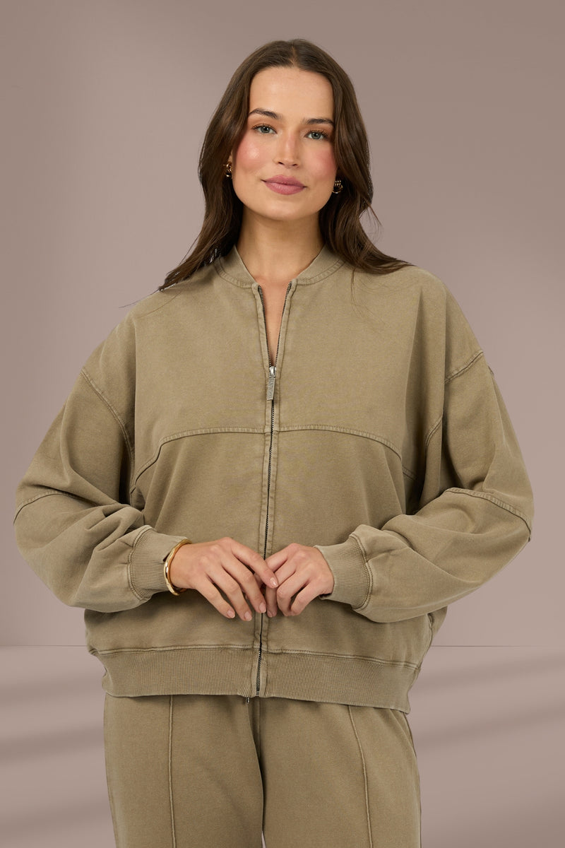 Silent Theory Nara Fleece Bomber Jacket Olive Silent Theory – Boxhill